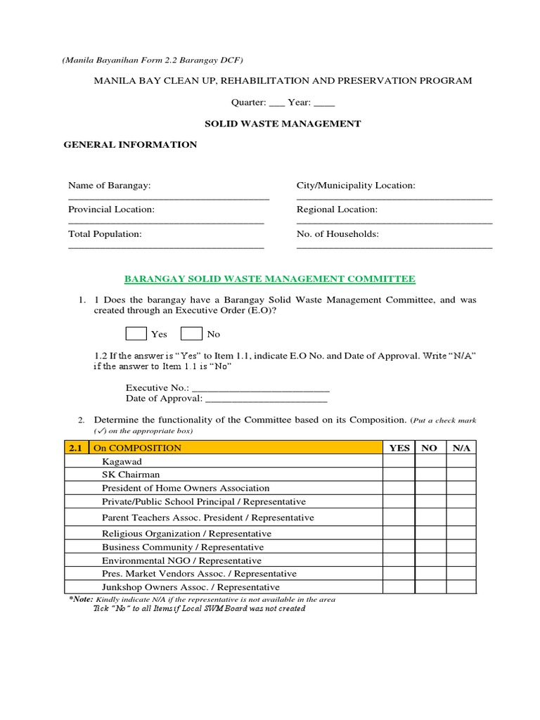 Eca Form 2019 | PDF | Waste | Pollution