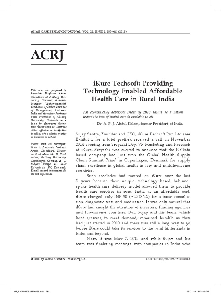 IKure Techsoft ACRJ-Final Print Version | PDF | Health Care | Clinic