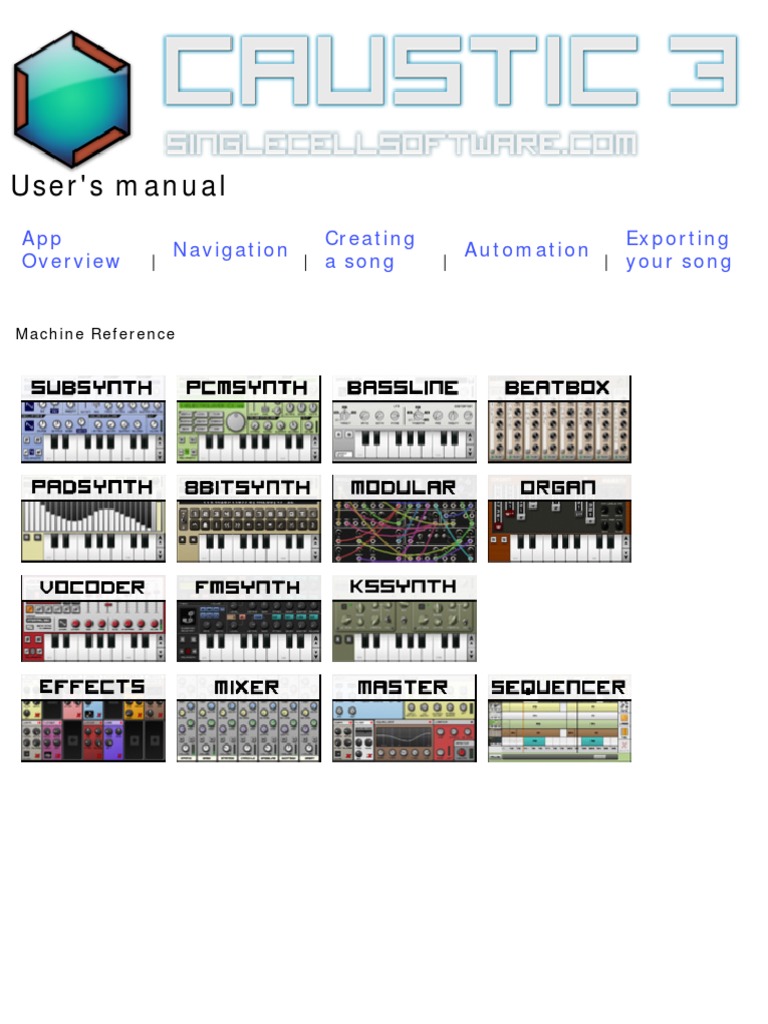 Caustic App User Manual Guide | PDF | Synthesizer | Modulation