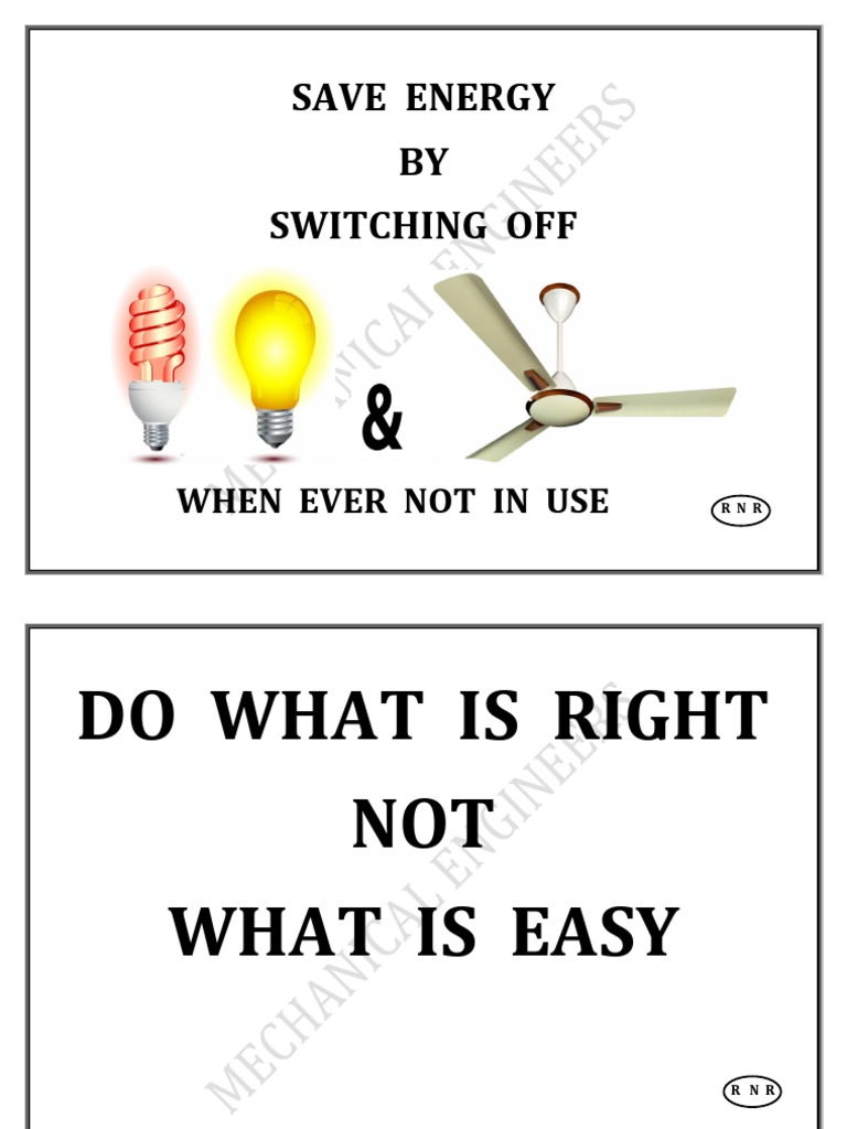 Save Energy BY Switching Off: When Ever Not in Use | PDF