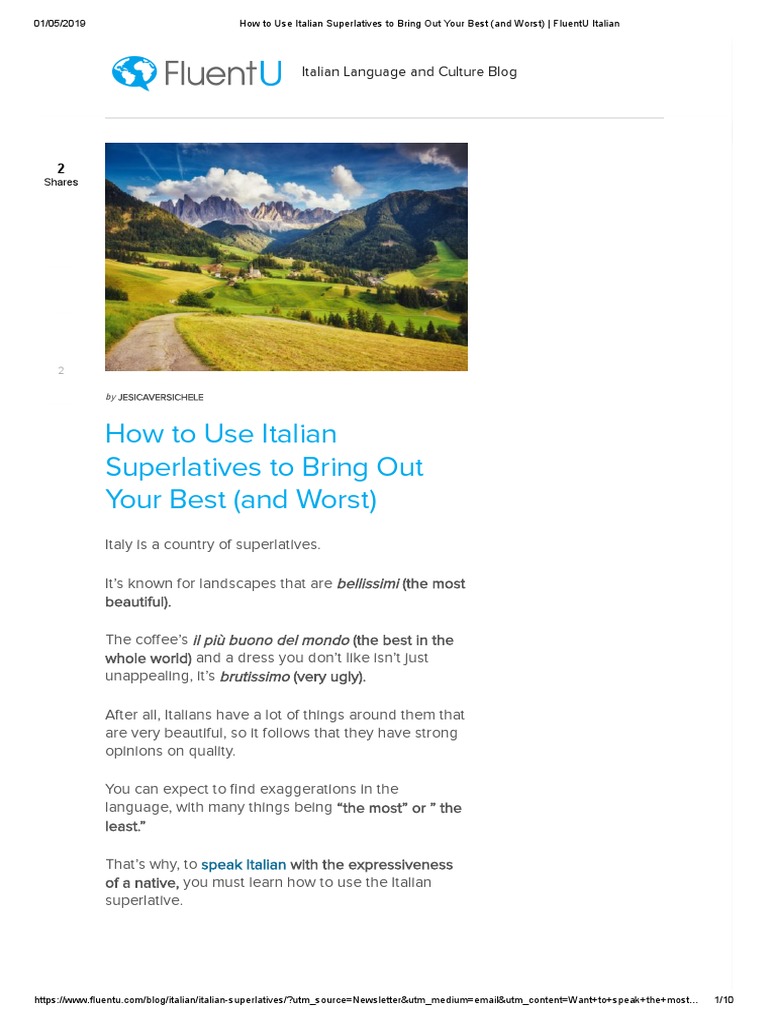 How To Use Italian Superlatives | PDF | Philology | Language Arts ...