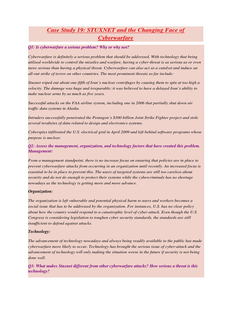Case Study 19 Fix 1 | PDF | Cyberwarfare | Security