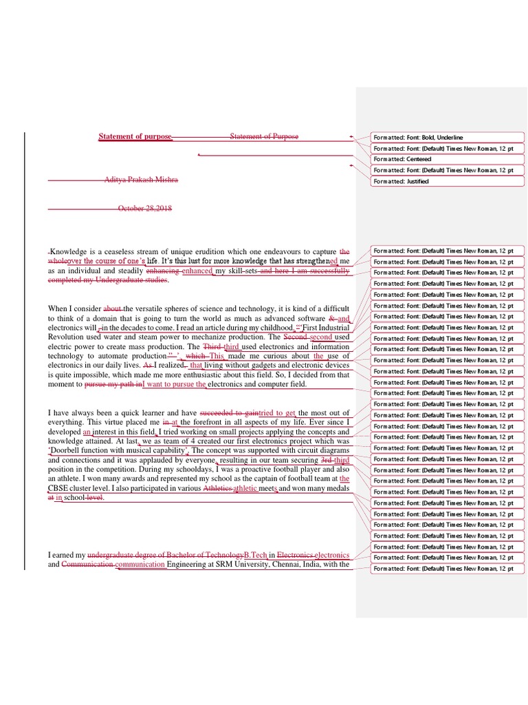 Statement of Purpose Statement of Purpose | PDF | Electrical ...
