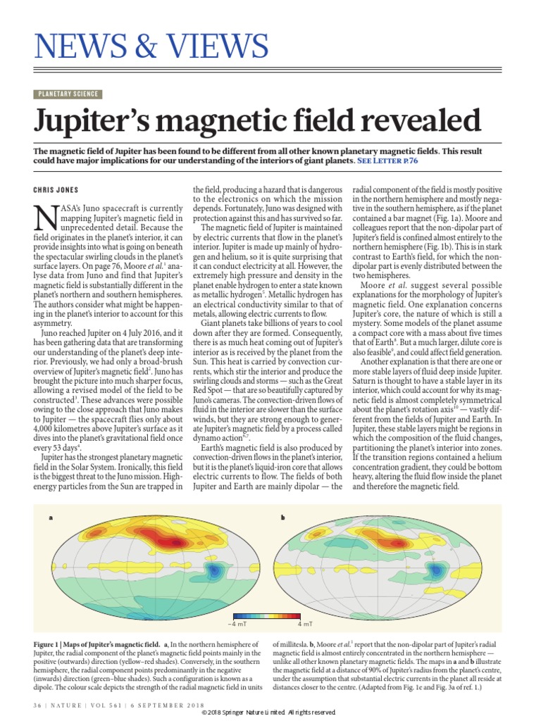 Jupiter's Magnetic Field Revealed: News & Views | PDF | Jupiter | Planets