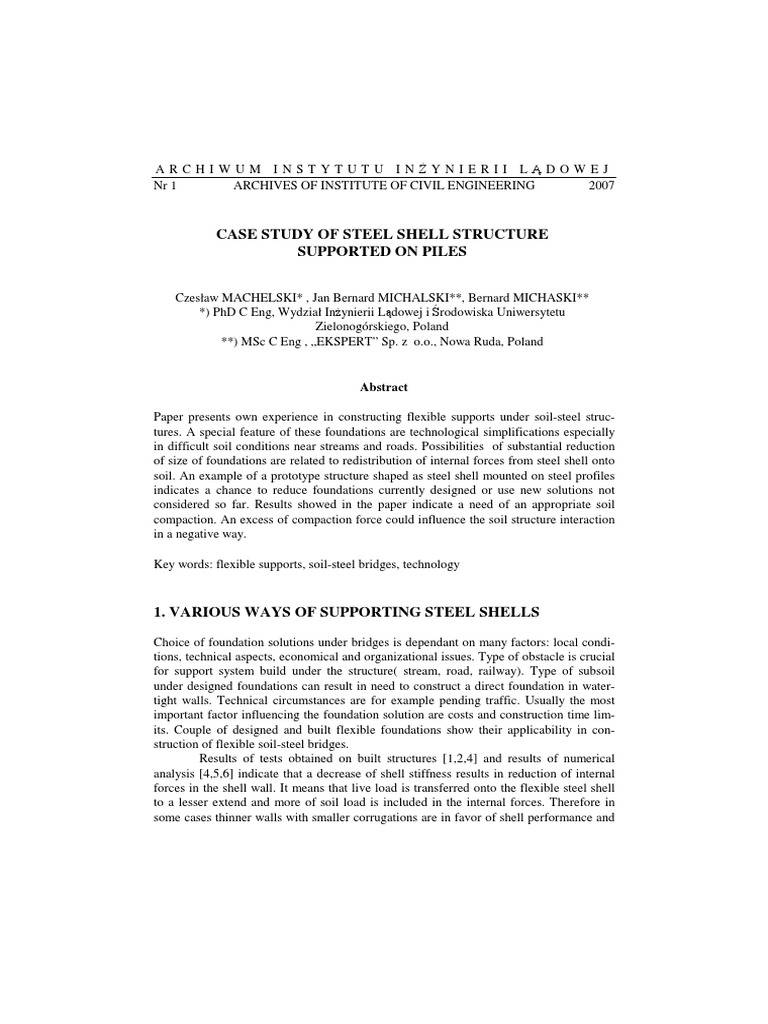 Steel Shell Structure on Pile Supports | PDF | Deep Foundation ...