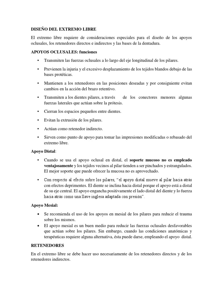 Diseño Del Extremo Libre | PDF | Dentadura postiza | Naturaleza