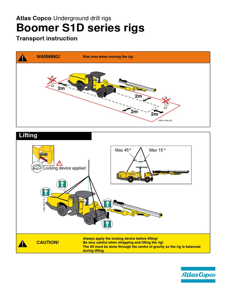 Boomer S1D Series Rigs: Atlas Copco Underground Drill Rigs | PDF