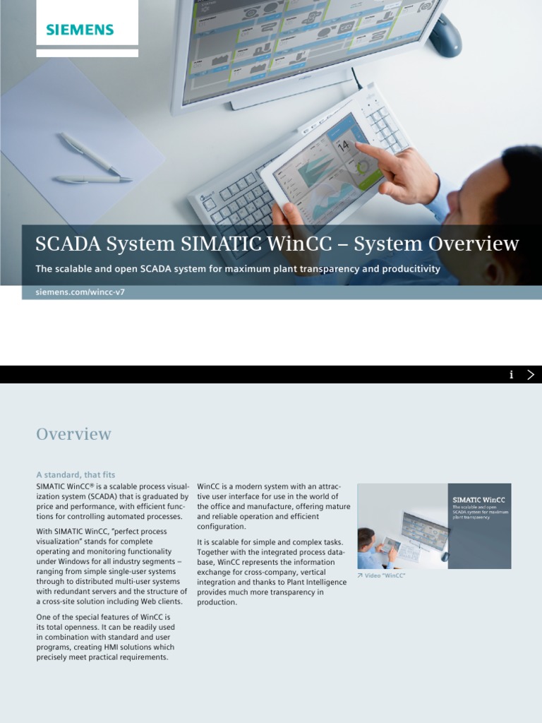 Overview Sistema SCADA SIMATIC WinCC PDF | PDF | Scada | Scalability