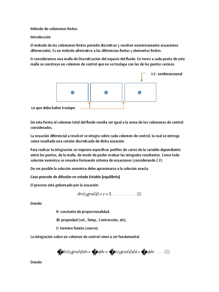 Método de Volúmenes Finitos en CFD | PDF | Integral | Método de ...