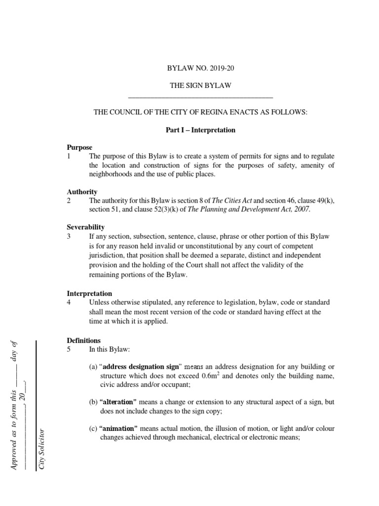 Sign Bylaw Proposed | PDF