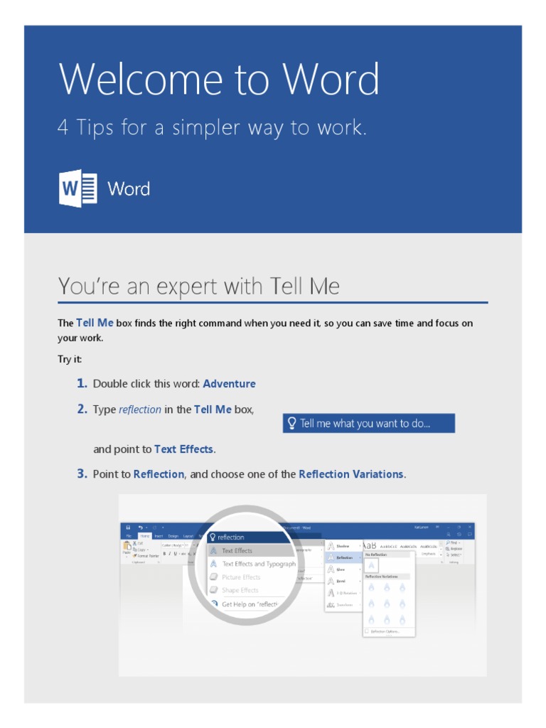 Welcome To Word: You're An Expert With Tell Me | PDF | System Software ...