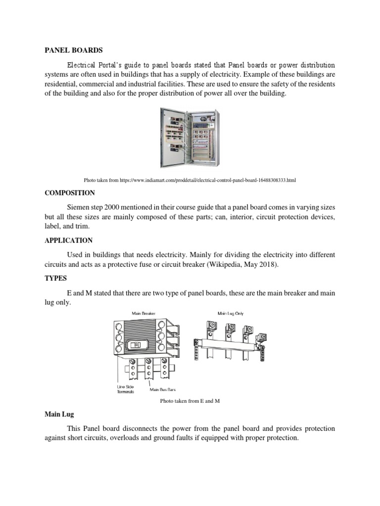 Panel Boards | PDF | Electric Power | Switch