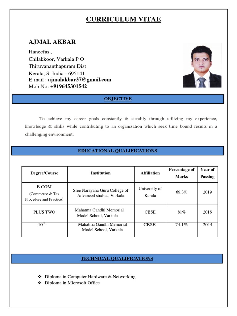 Ajmal Akbar CV | PDF
