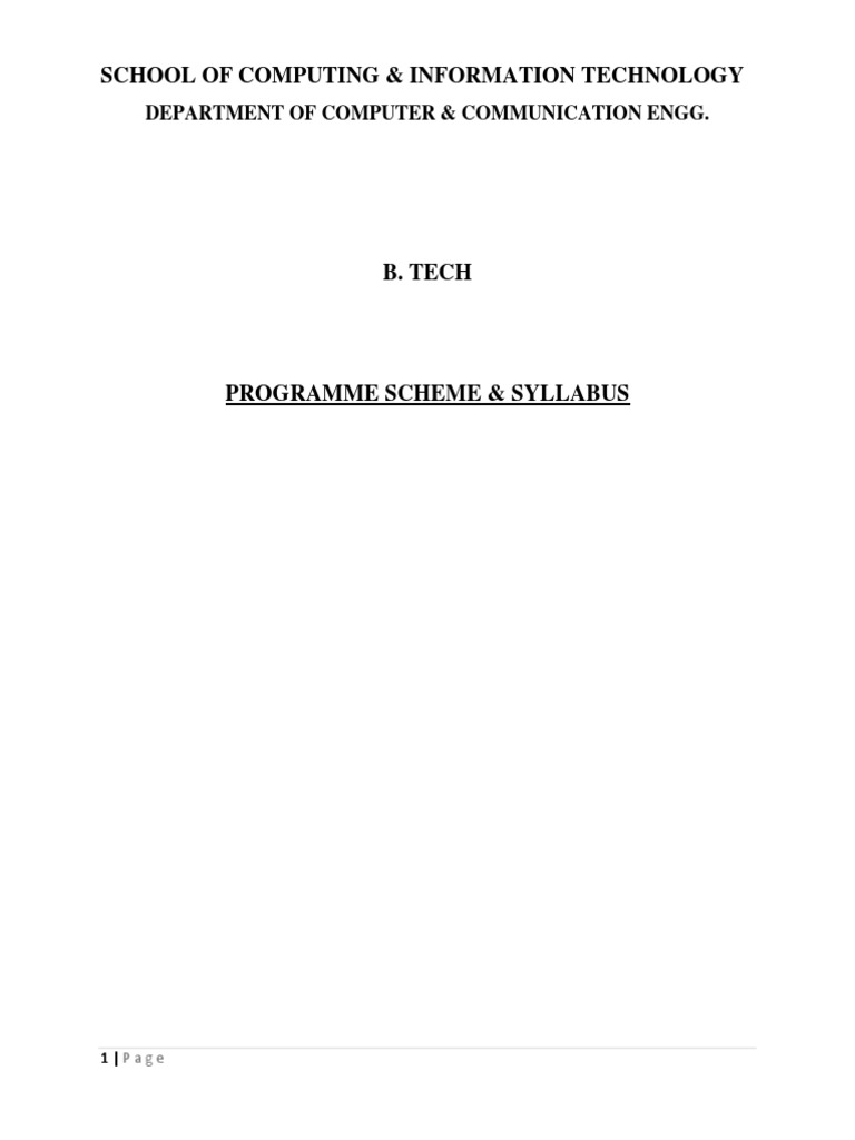 B.Tech CSE/IT/CCE Syllabus 2016-2020 | PDF | Multiplexing | Data ...