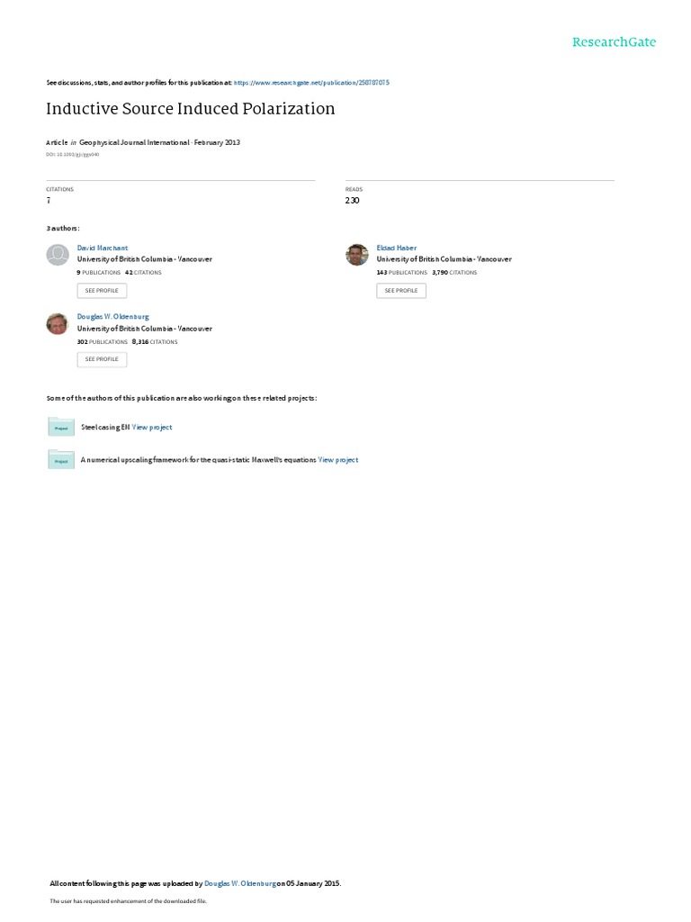 Inductive Source Induced Polarization | PDF | Electrical Resistivity ...