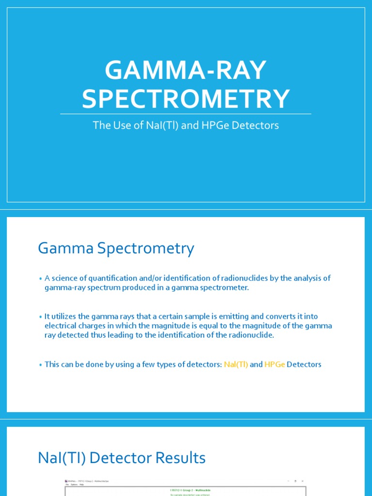 Gamma Ray Spectrometry | PDF | Gamma Ray | Nuclear Chemistry