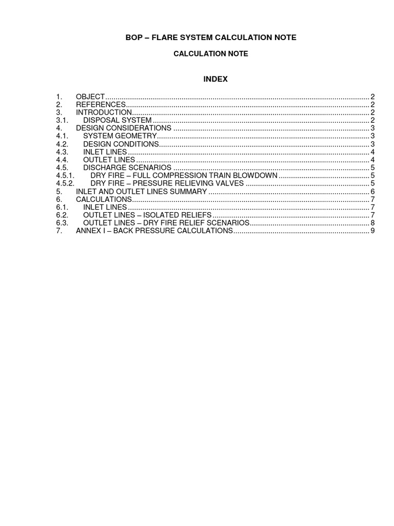 Flare System Calculation Note | PDF | Valve | Fluid Dynamics