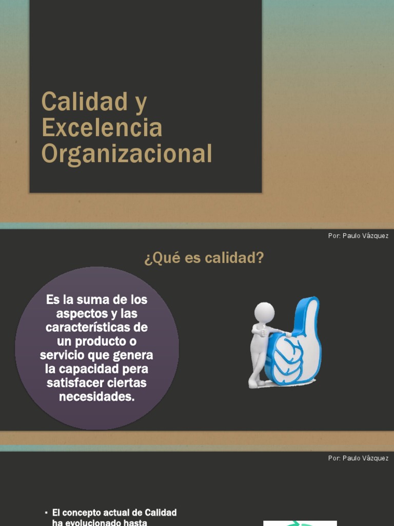 Calidad y Excelencia Organizacional | PDF | Calidad (comercial) | Economias