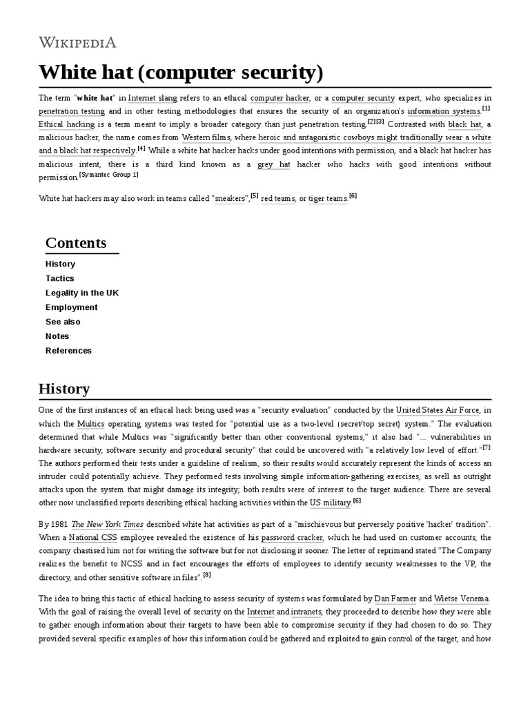 White Hat (Computer Security) | PDF | White Hat (Computer Security) | Computer Security