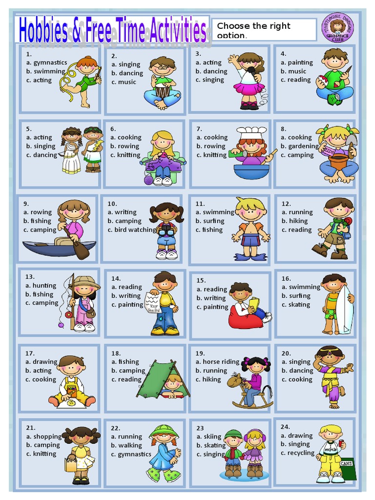 Hobbies and Free Time Activities Worksheet | PDF