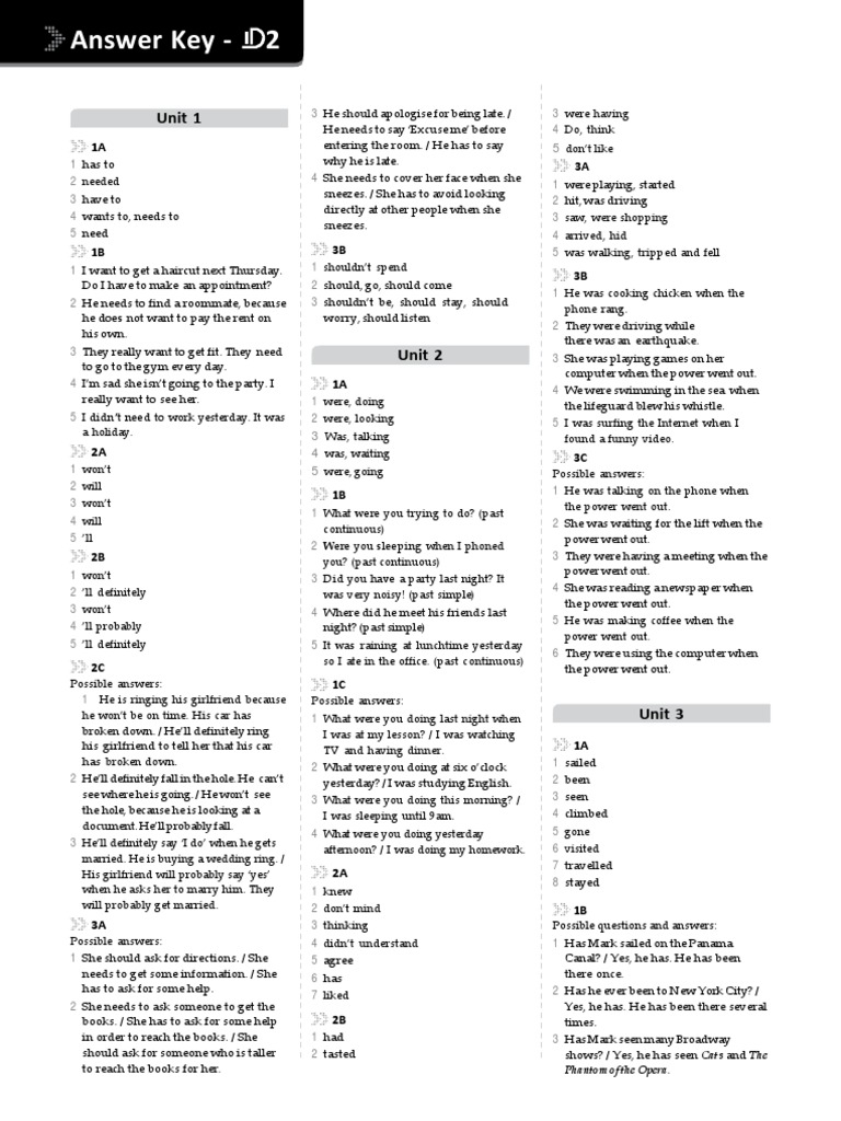 Grammar Exercises and Answer Key | PDF
