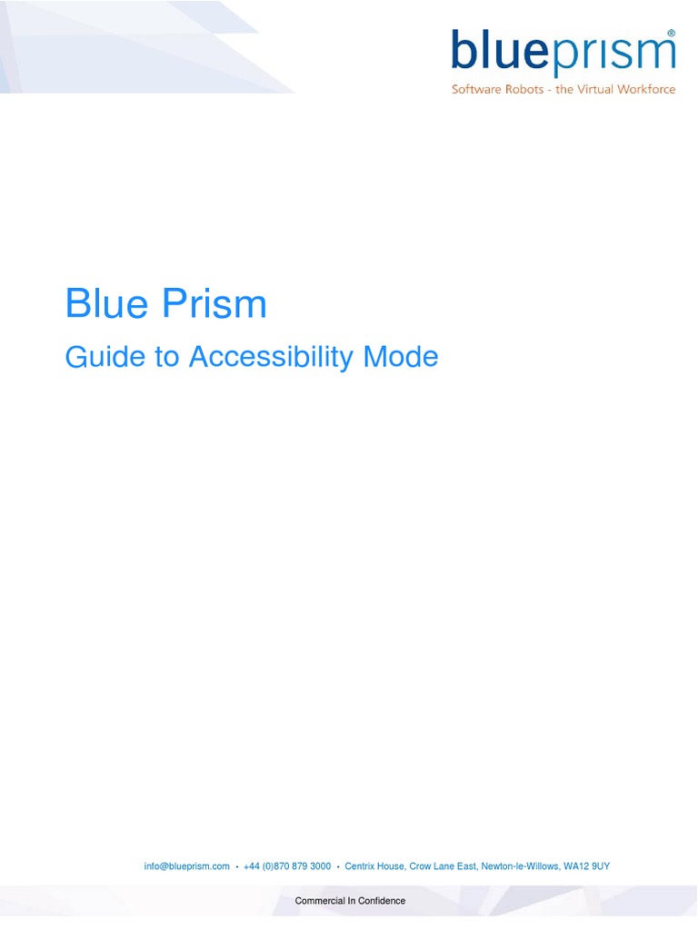 Blue Prism - Guide To Accessibility Mode PDF | PDF | Graphical User ...