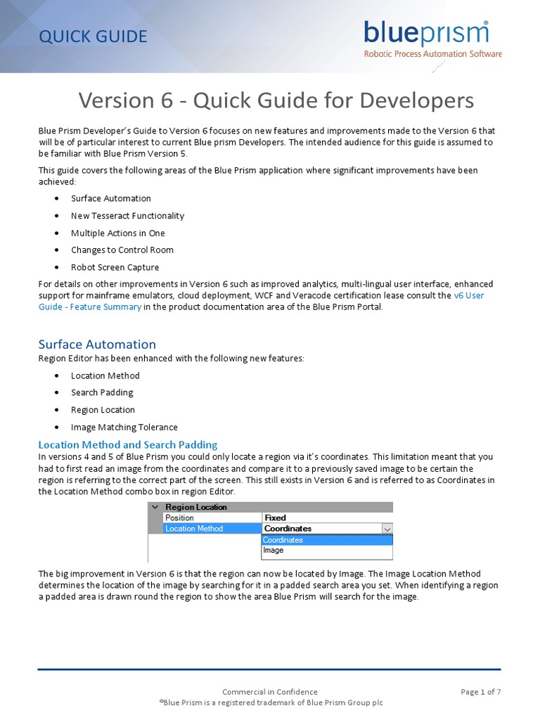 Blue Prism Version 6 - Quick Guide For Developers PDF | PDF | Function ...