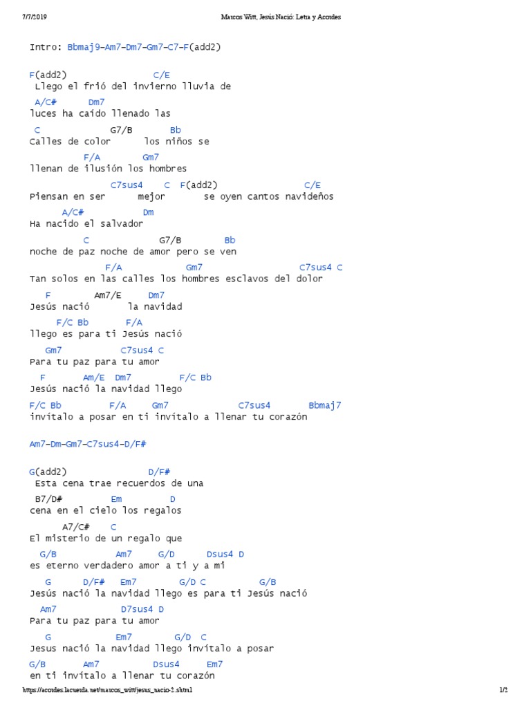 Marcos Witt, Jesús Nació_ Letra y Acordes | Navidad | Fiesta religiosa ...