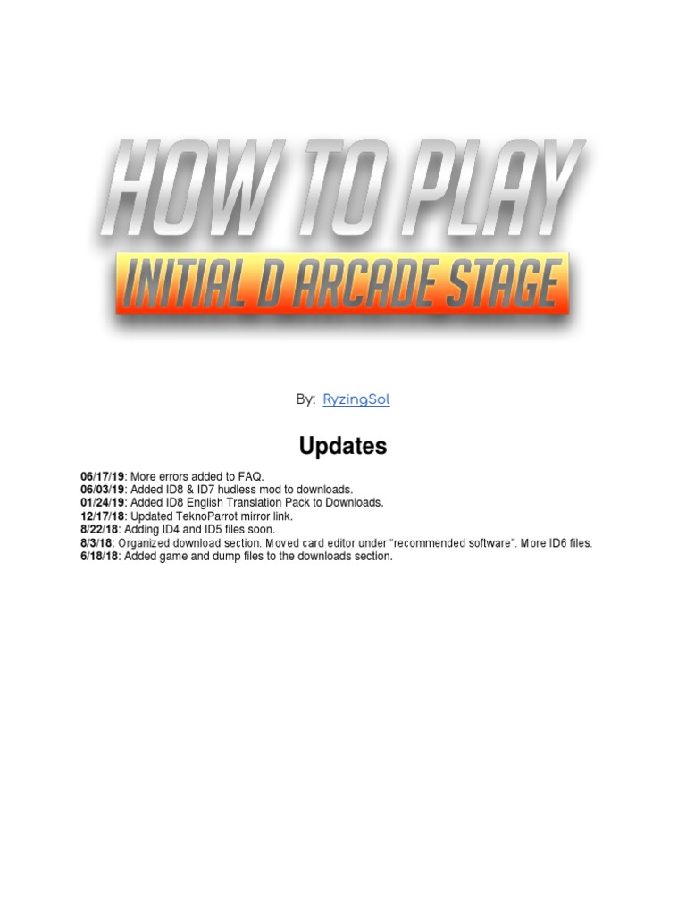 How To Play Initial D Arcade Stage On PC W - TeknoParrot | PDF ...