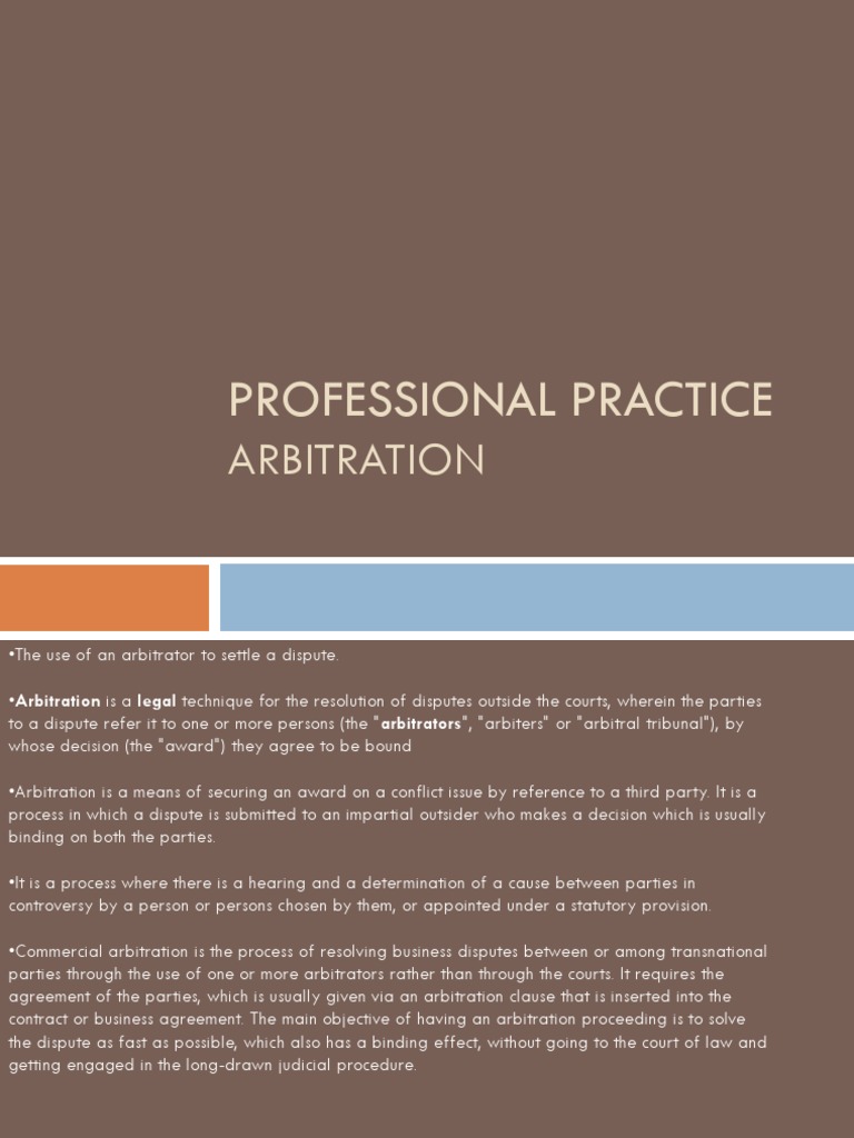 Professional Practice | PDF | Arbitration | Private Law