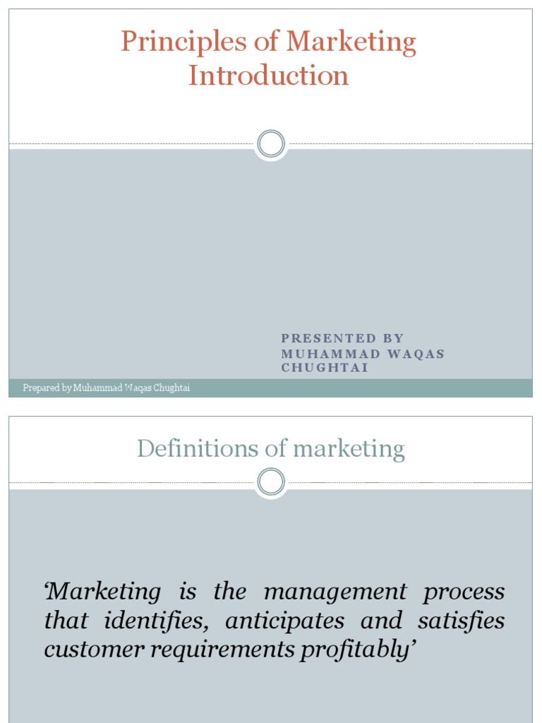 Introduction To Marketing | PDF