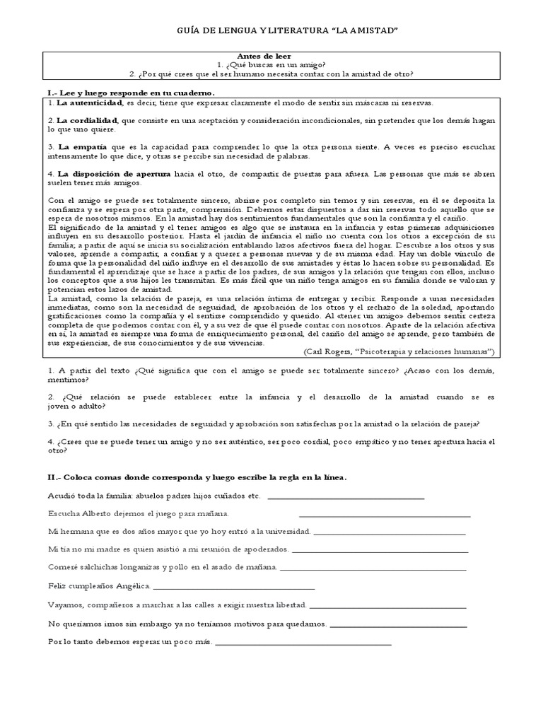 Guía de Amistad: Autenticidad y Empatía | PDF | Infancia | Aprendizaje