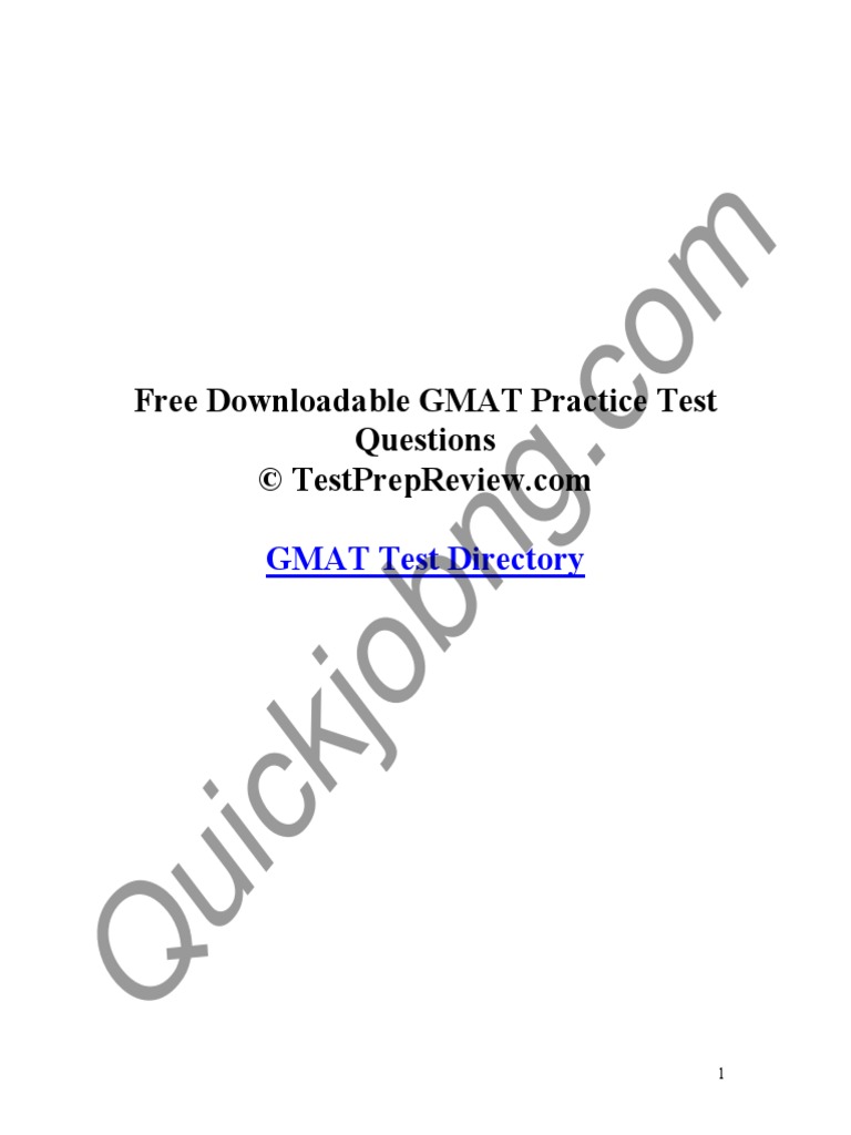 Free Downloadable GMAT Practice Test Questions | PDF | Argument ...
