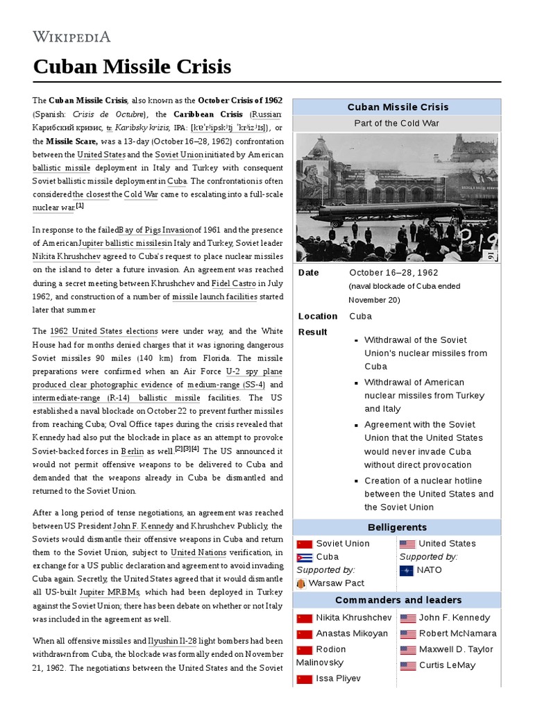 Cuban Missile Crisis PDF | PDF | Cuban Missile Crisis ...