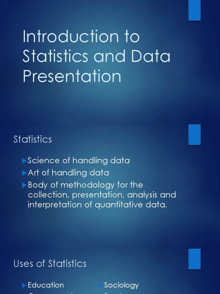 Introduction To Statistics and Data Presentation | PDF | Statistics | Sampling (Statistics)
