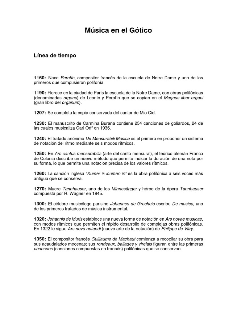 La Música Gótica | PDF | Composiciones Musicales | Las artes escénicas
