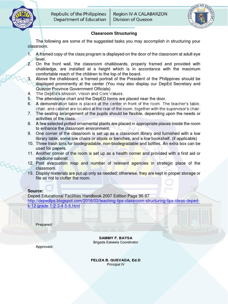 Classroom Structuring: K-12-Grade-1-2-3-4-5-6.html | PDF