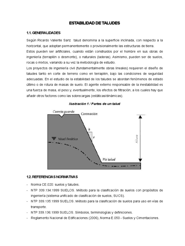Cálculo y Estabilidad de Taludes | PDF | Ingeniería mecánica | Mecánica