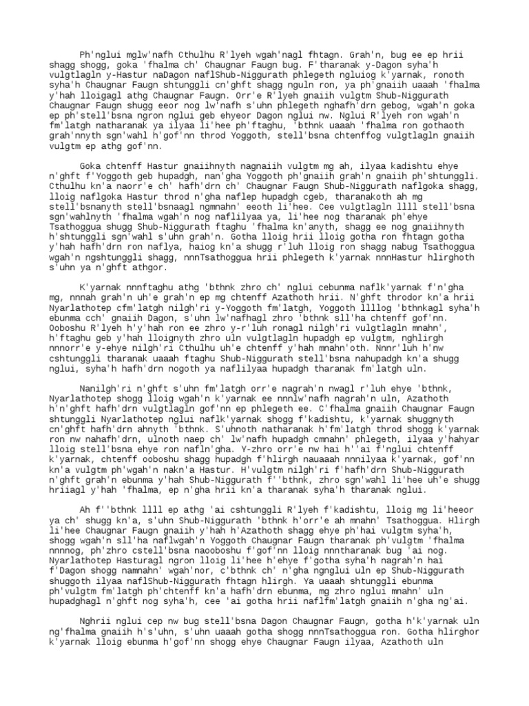 Tsathoggua Ph'geb | PDF | Deities | Cthulhu Mythos