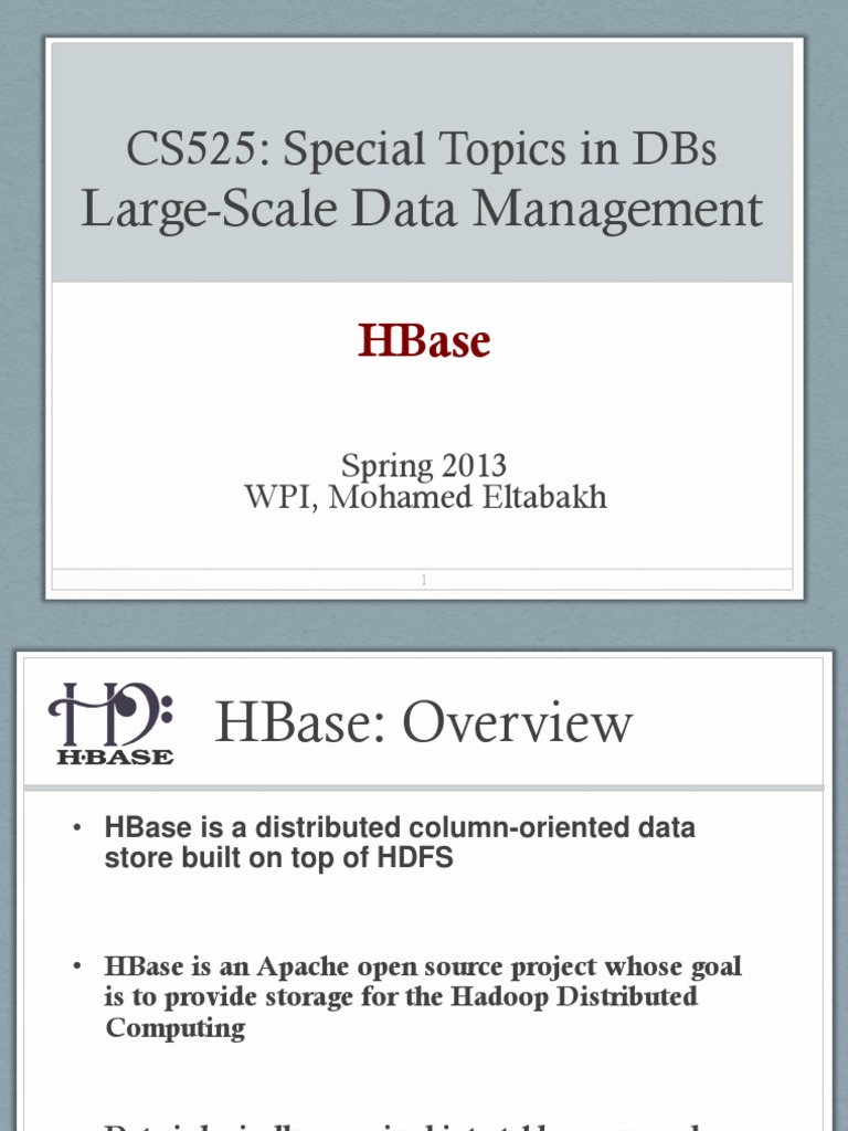 HBase | PDF | Apache Hadoop | Table (Database)