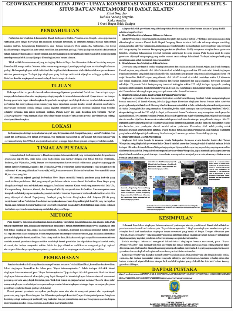 Trivenna A Oratmangun Poster Geowisata | PDF