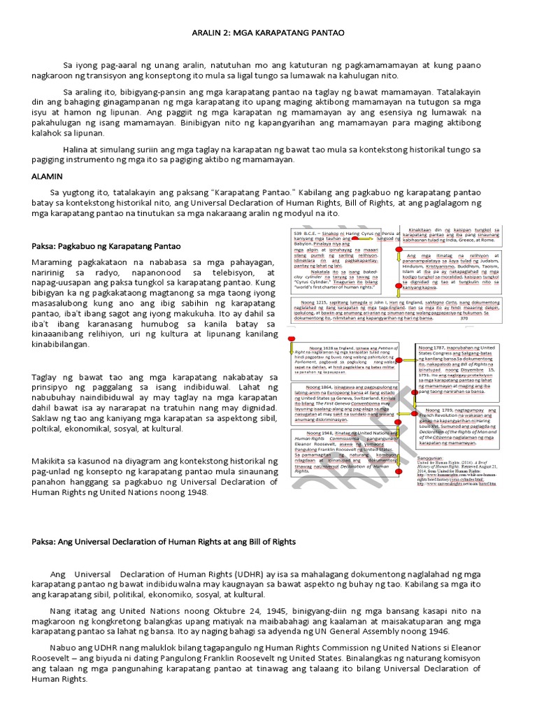 4th Aralin 2 Karapatang Pantao | PDF