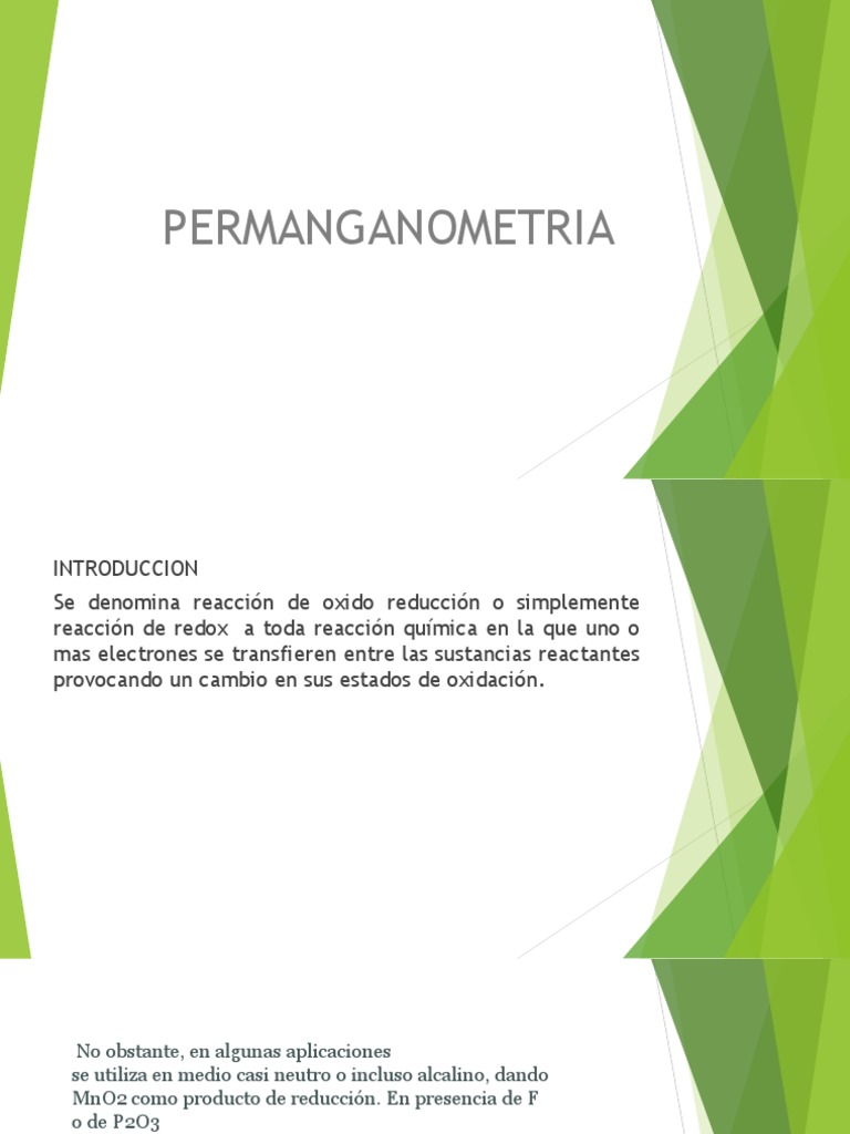 Introduccion A PERMANGANOMETRIA | PDF