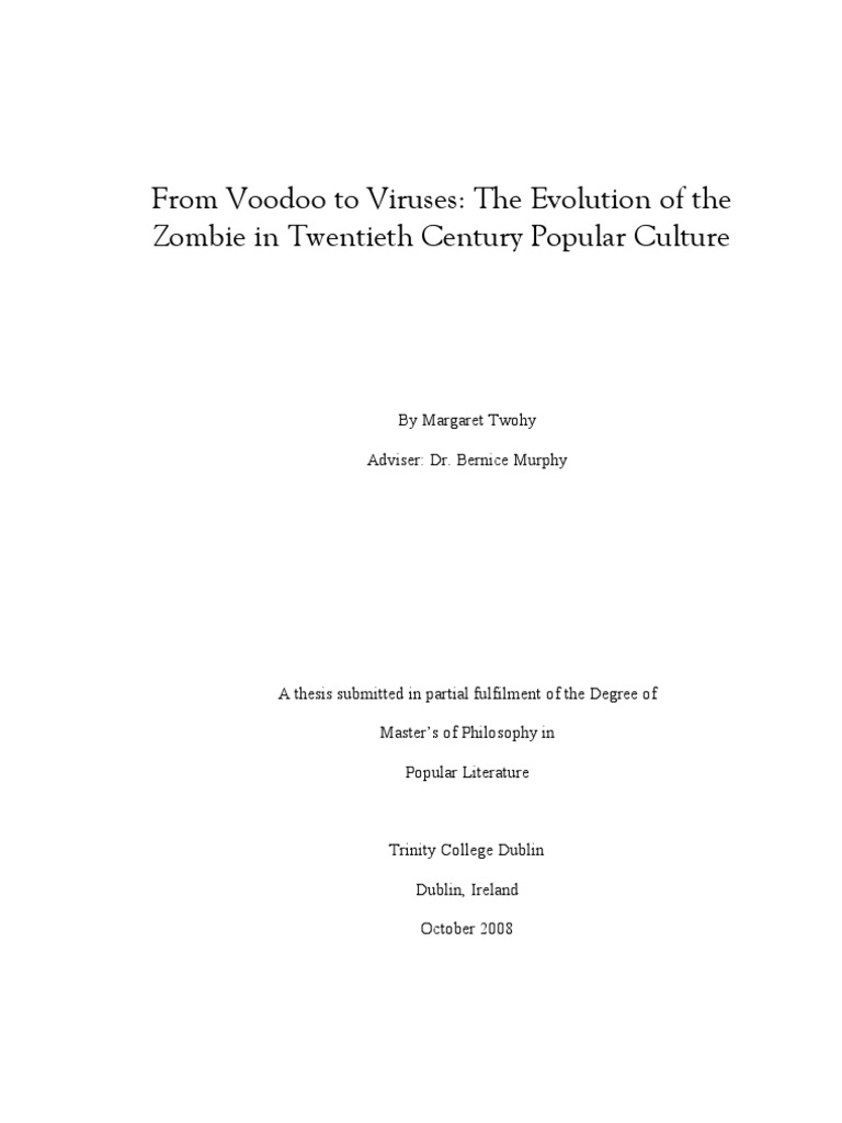 Zombie Thesis | PDF | Zombies | Vampires