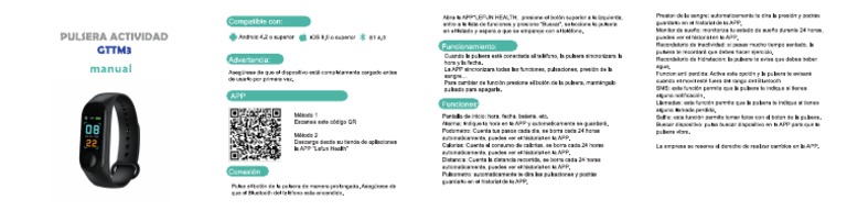 Instrucciones Reloj Lefun Health | PDF