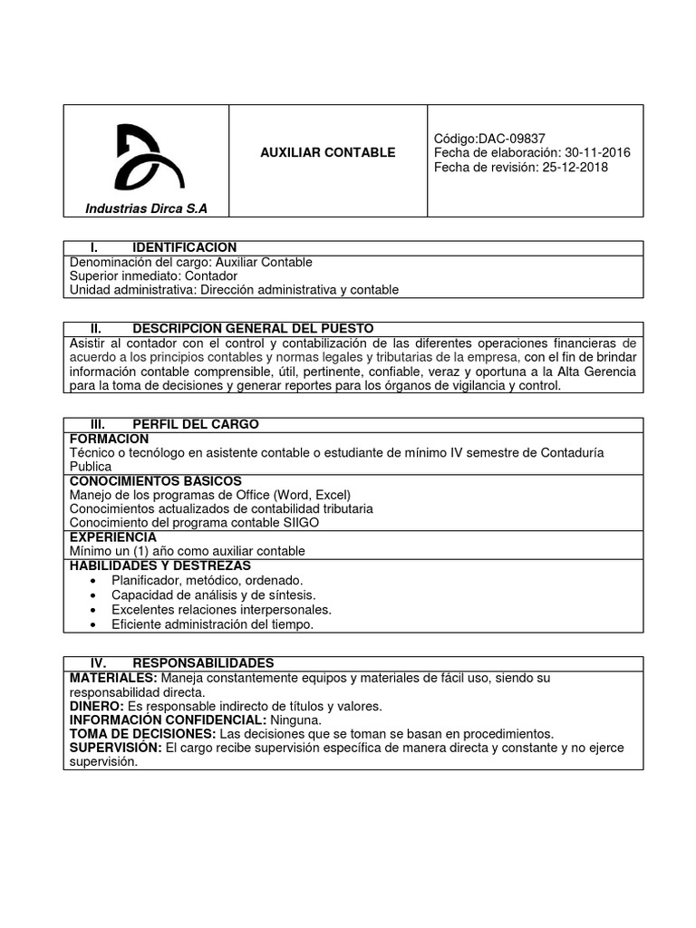 Auxiliar Contable | PDF | Contador | Contabilidad