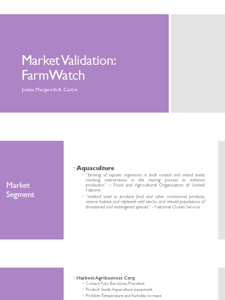 Market Validation: Farmwatch: Jenina Margareth A. Castro | PDF ...