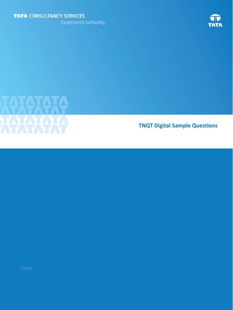 TCS Sample Questions | PDF | Mathematical Logic | Algorithms