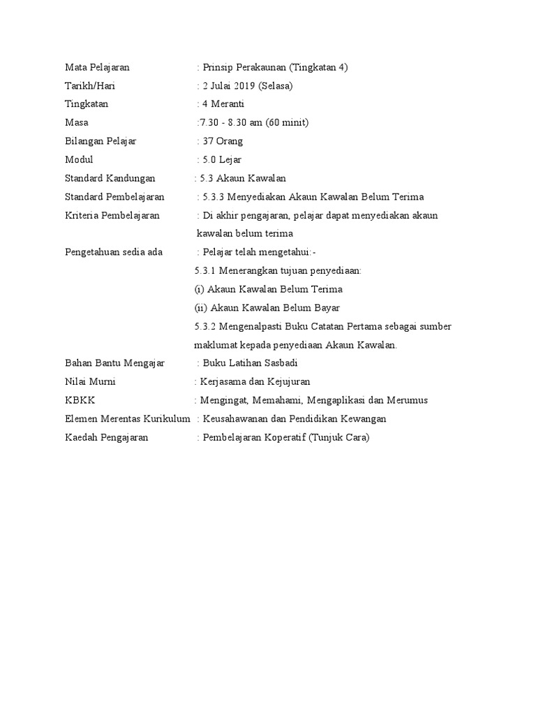 RPH Akaun Kawalan | PDF