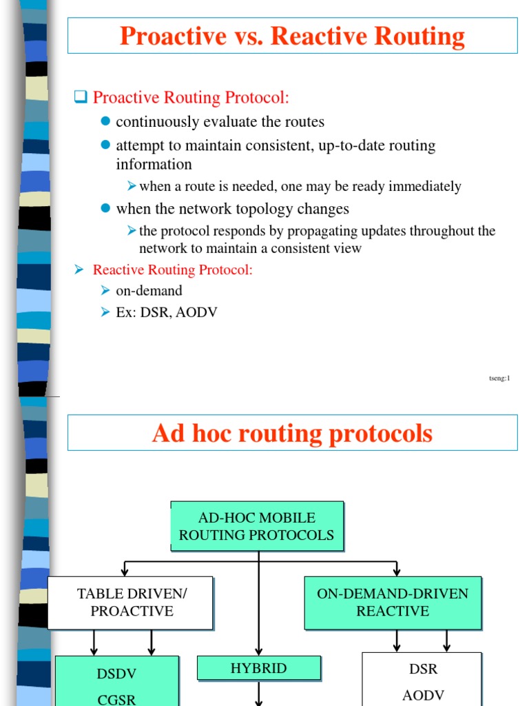 Proactive vs. Reactive Routing | PDF | Routing | Wireless Ad Hoc Network
